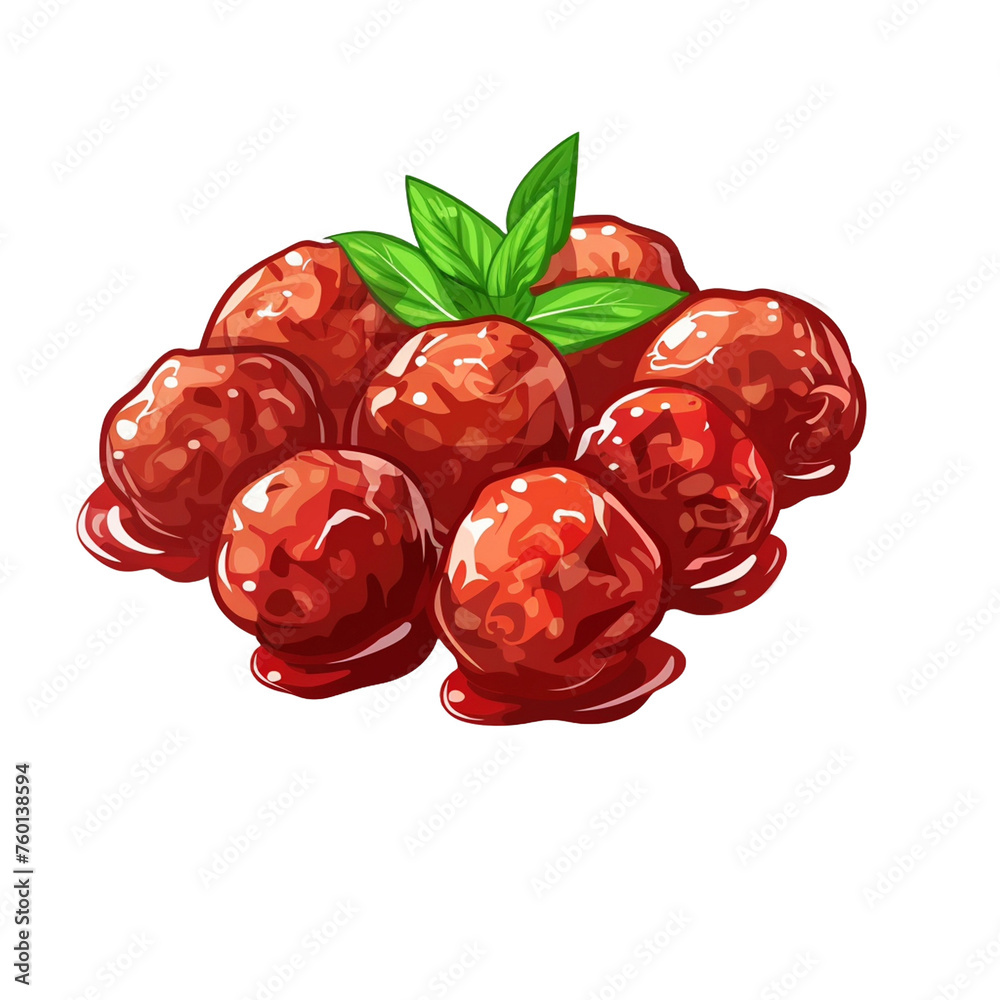 meatballs in sauce cartoon isolated on transparent background ...