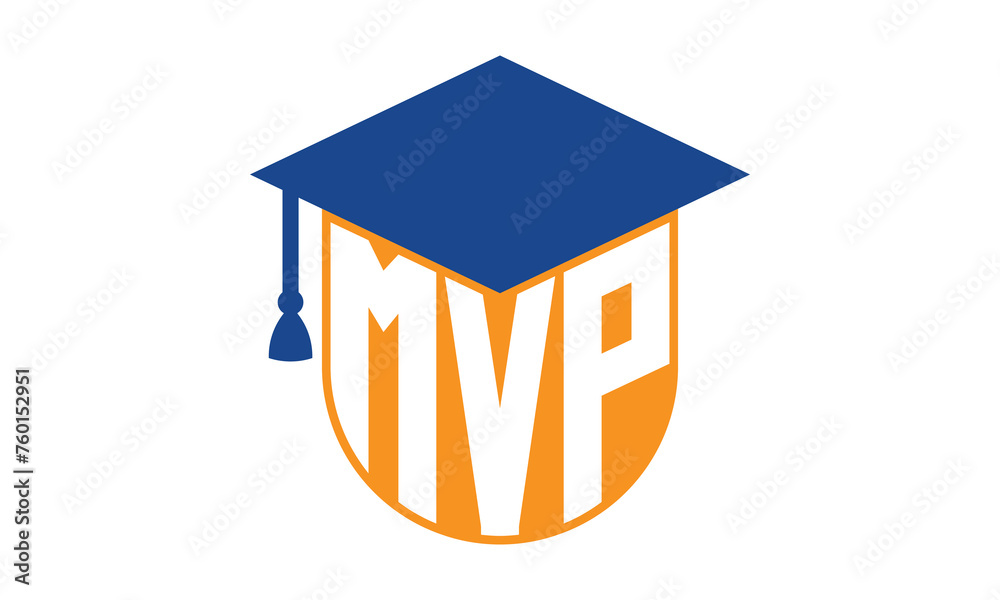MVP initial letter academic logo design vector template. school college ...