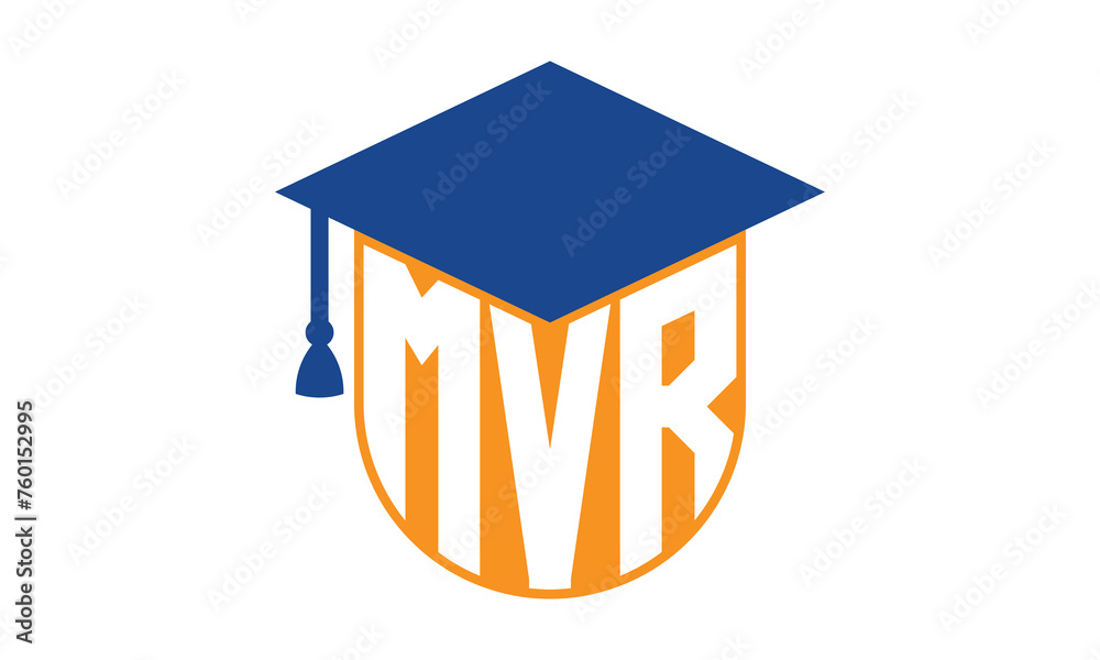 Vetor de MVR initial letter academic logo design vector template ...