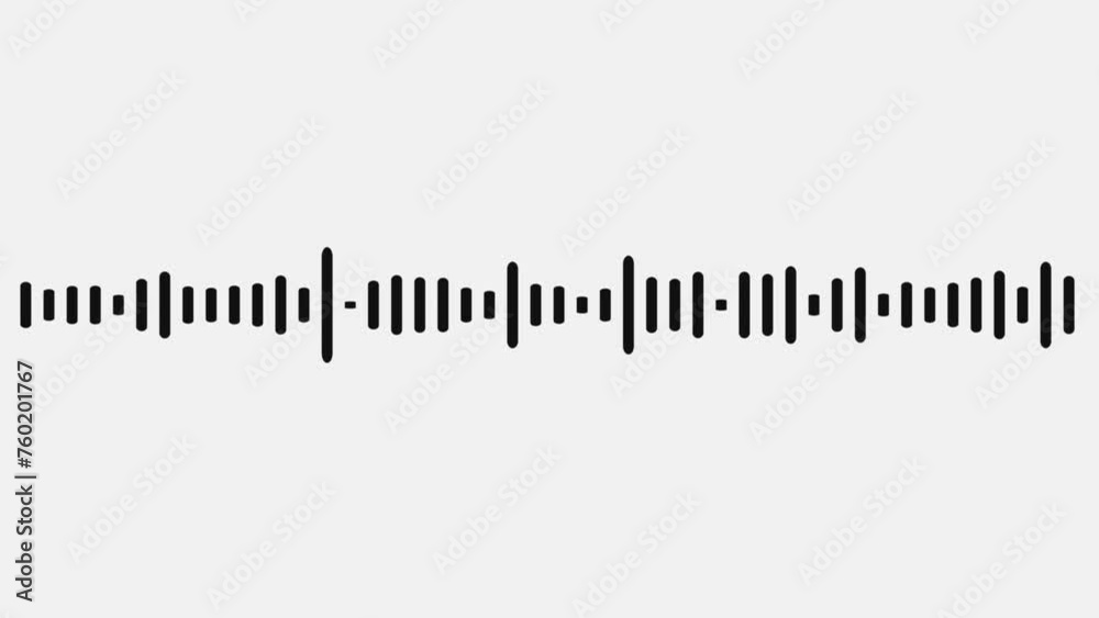 Sound wave animation with black bars on white background, Black sound ...
