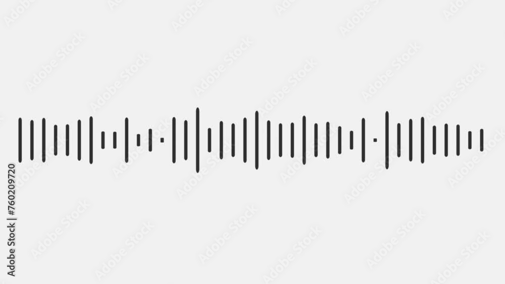 frequency bar and wave form Audio Isolated on white background ...