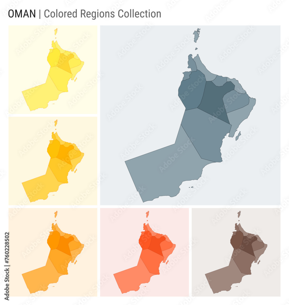 Póster Oman map collection – Cuadro para Pared | Posters.es
