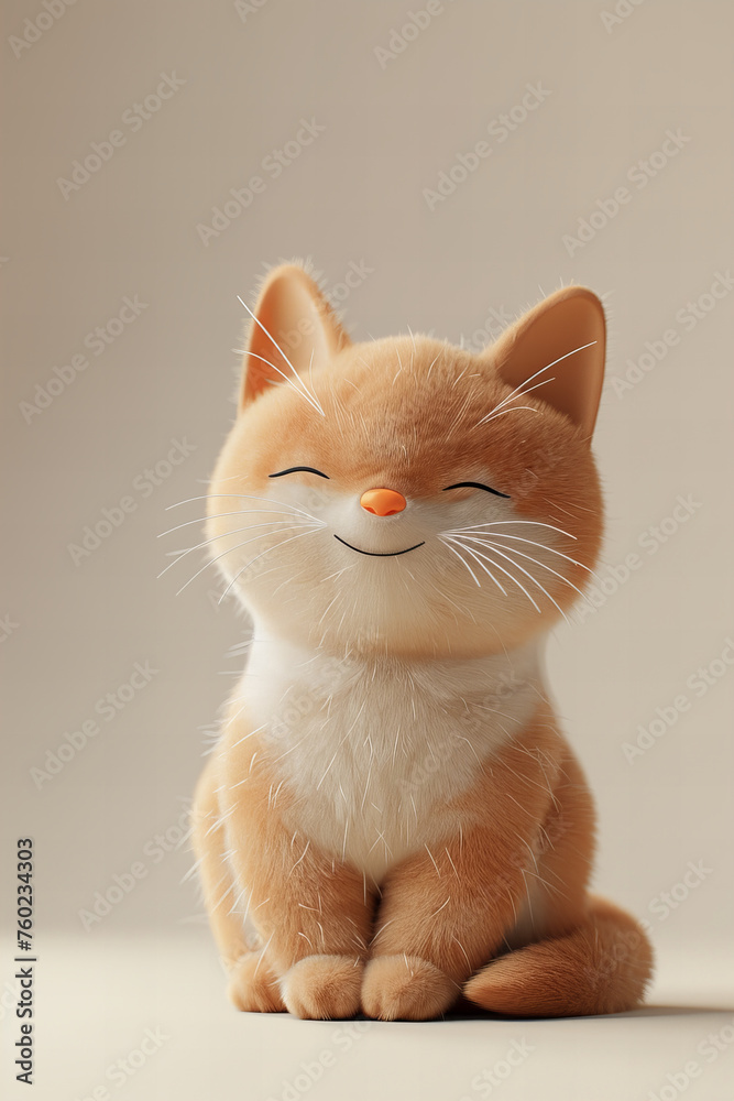 "Anthropomorphic baby fat ginger cat judge in sleek Octane 3D render ...