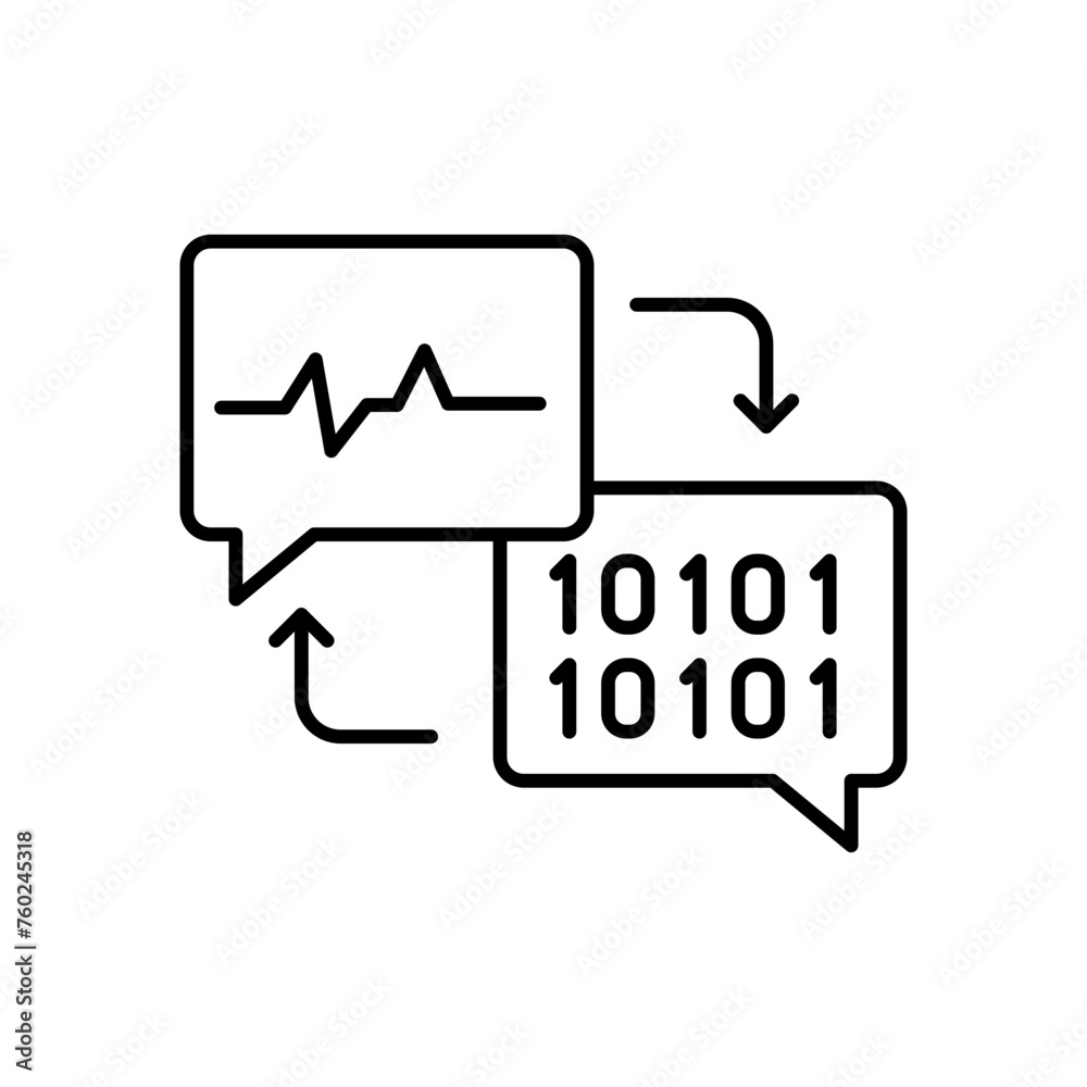 Vector icon of language conversation. message bubble and code icon ...
