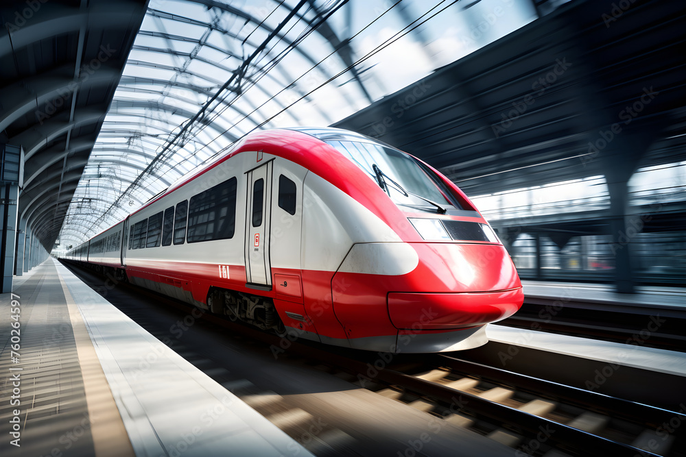 Rapid Movement: The DB (Deutsche Bahn) Train in a Modern Station ...