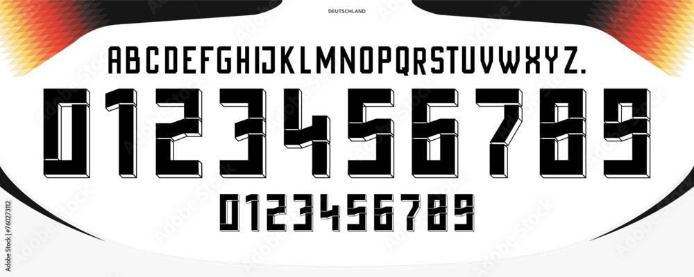 font vector team 2024 kit sport style font, germany font. retro ...