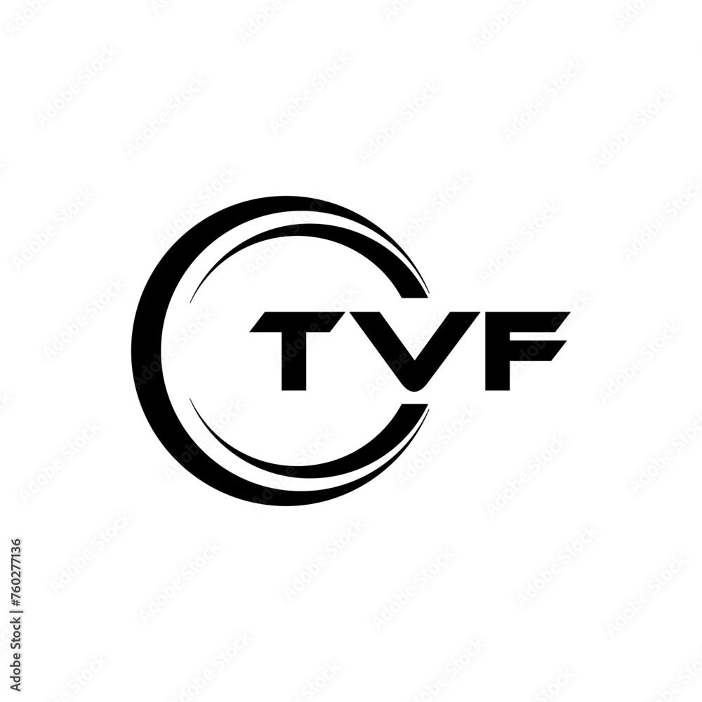 TVF letter logo design with white background in illustrator, cube logo ...
