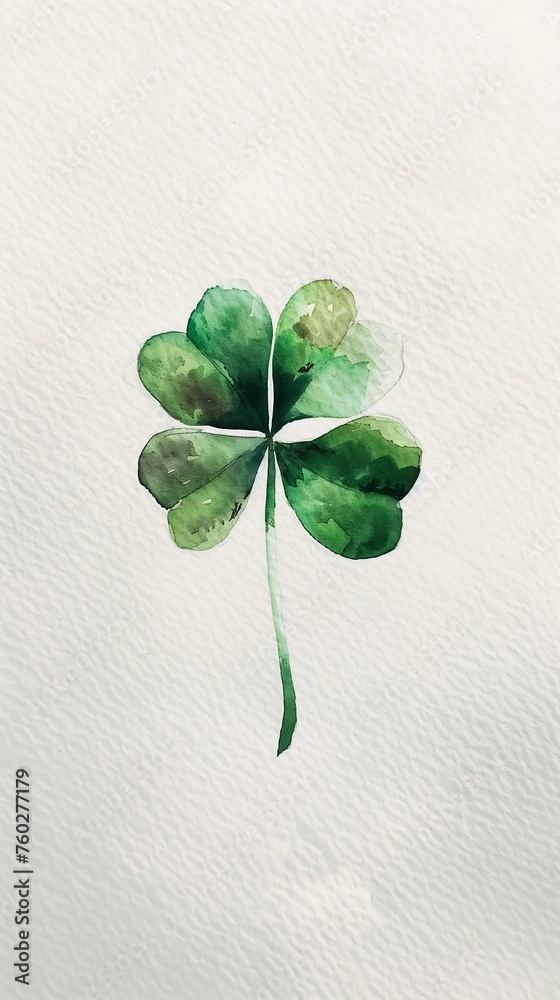 closeup leaf clover white surface irish genes post background full ...