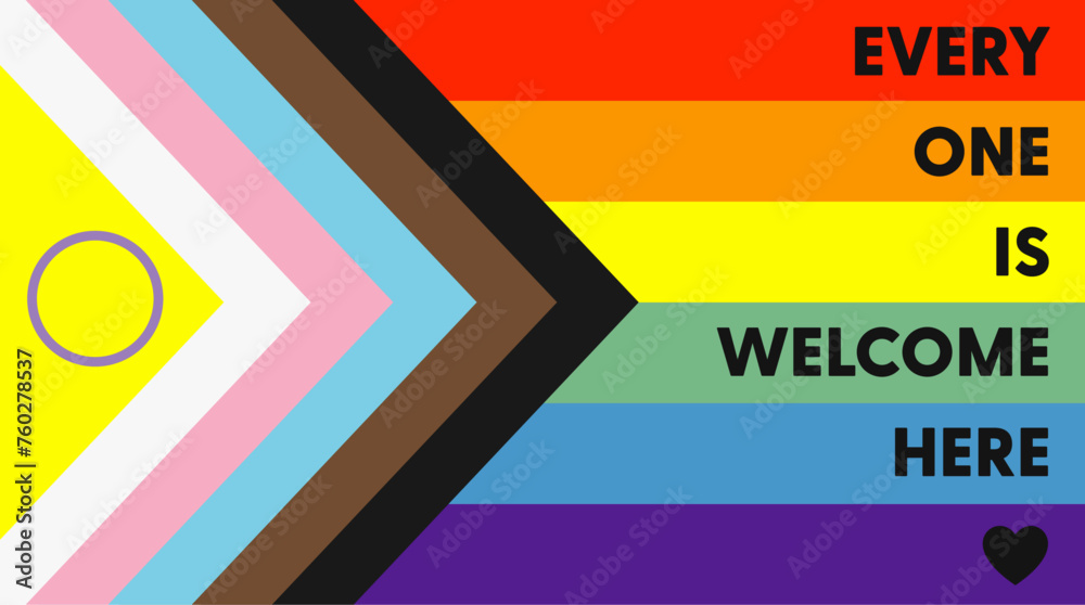 Everyone is welcome here LGBT sticker Stock Vector | Adobe Stock