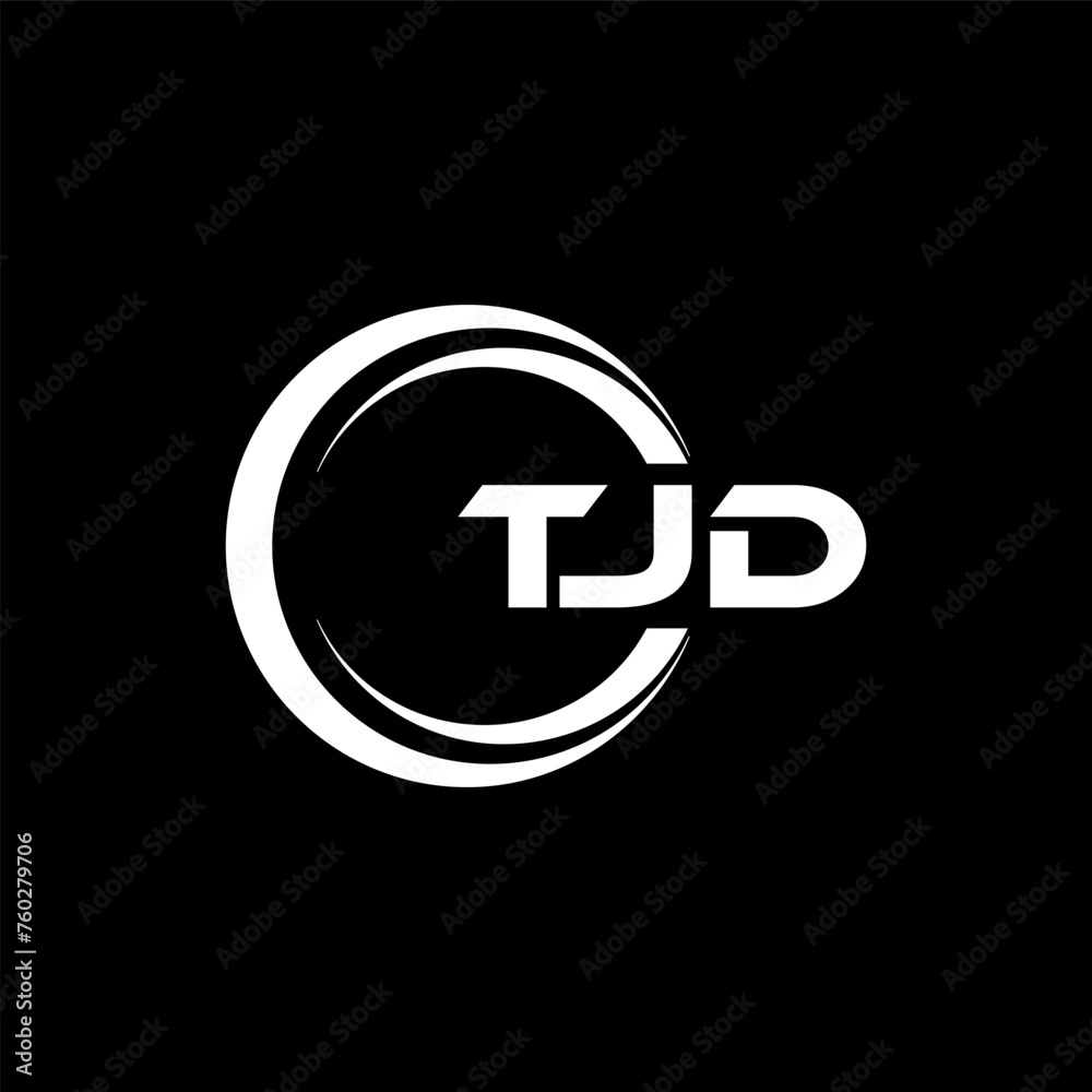 TJD letter logo design with black background in illustrator, cube logo ...