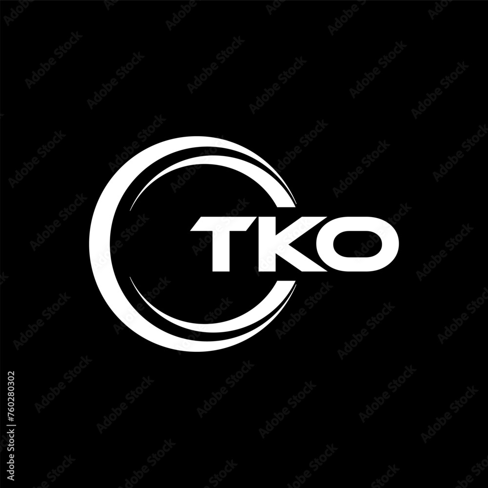 TKO letter logo design with black background in illustrator, cube logo ...