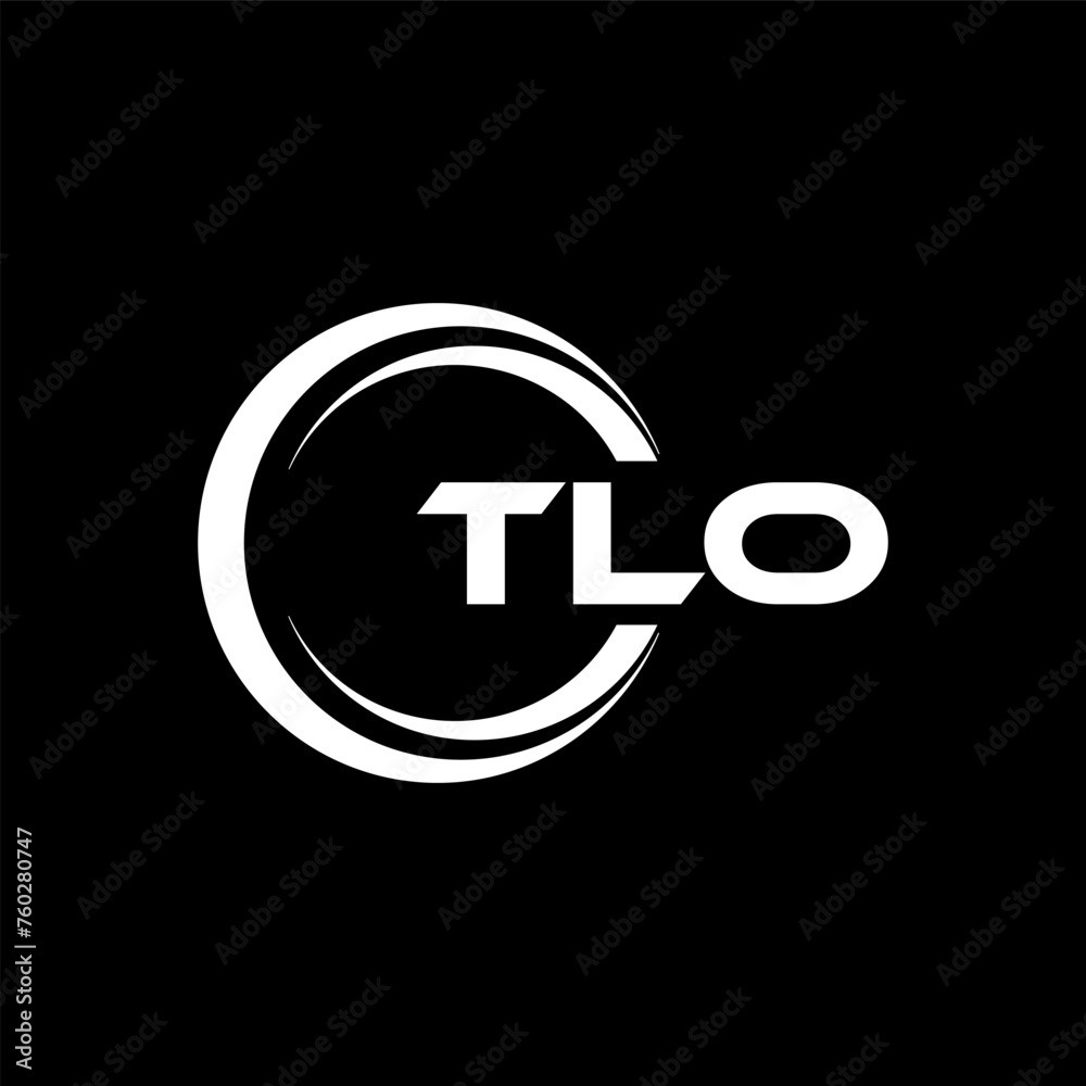 TLO letter logo design with black background in illustrator, cube logo ...