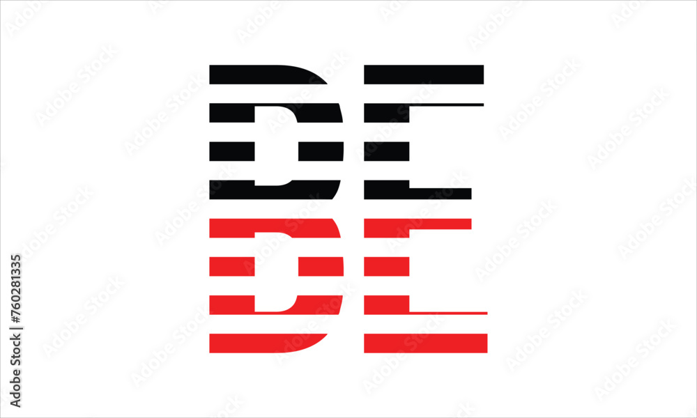 BE three initial letter iconic line negative space minimal logo design ...
