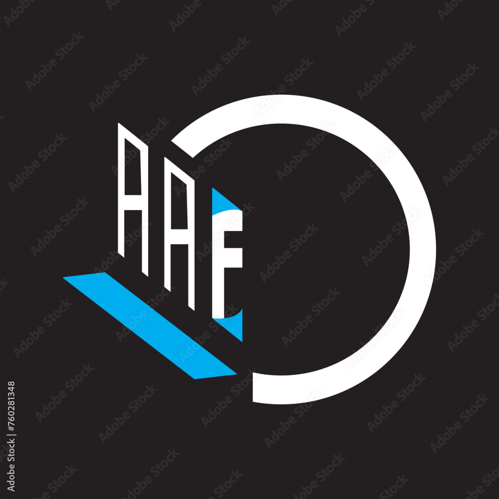 AAF letter logo vector design blue an white, black color background AAF ...