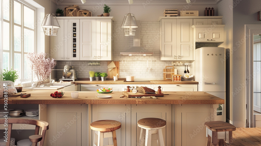 Embrace the warmth of a farmhouse-style kitchen with shaker cabinets ...
