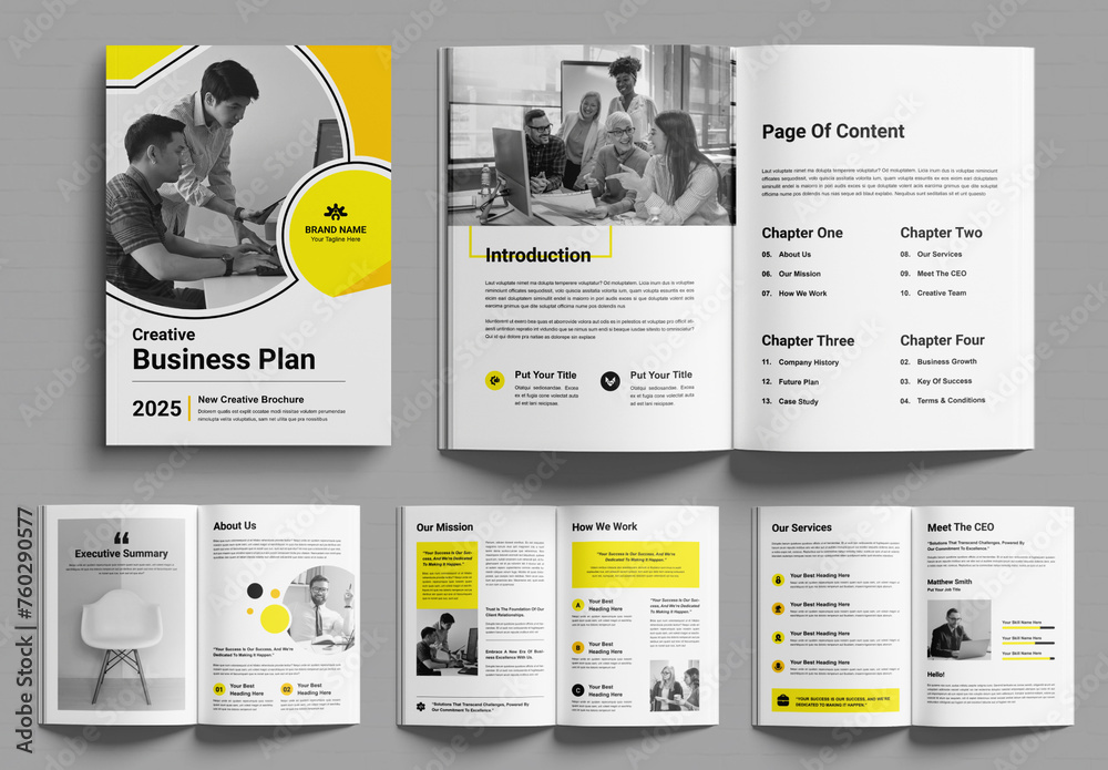 Business Plan Brochure Layout Stock Template | Adobe Stock