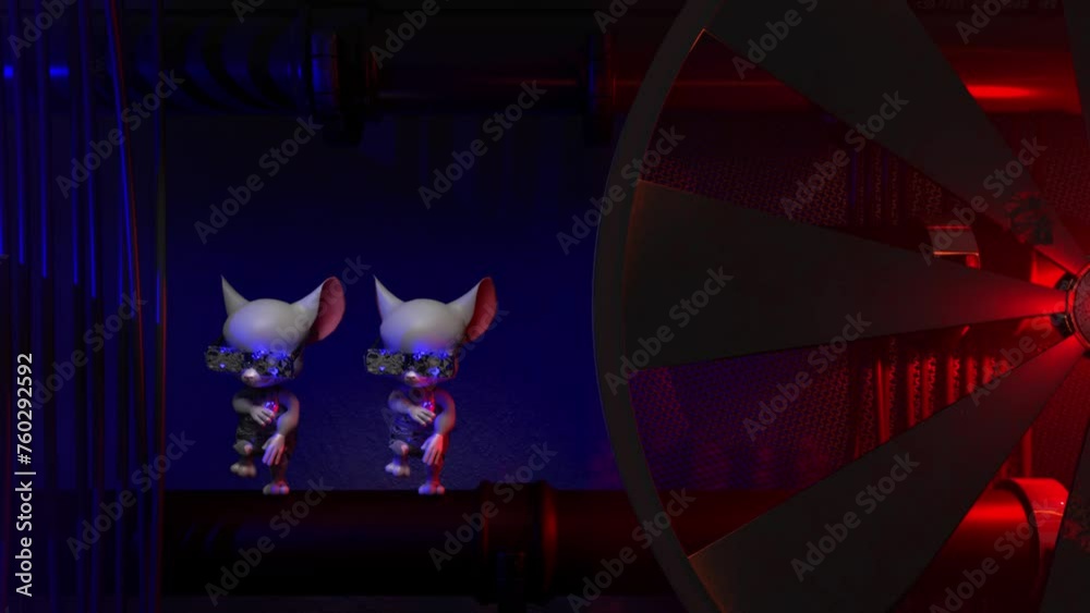 cyber mice dancing hip-hop and disco, background for music, dark ...