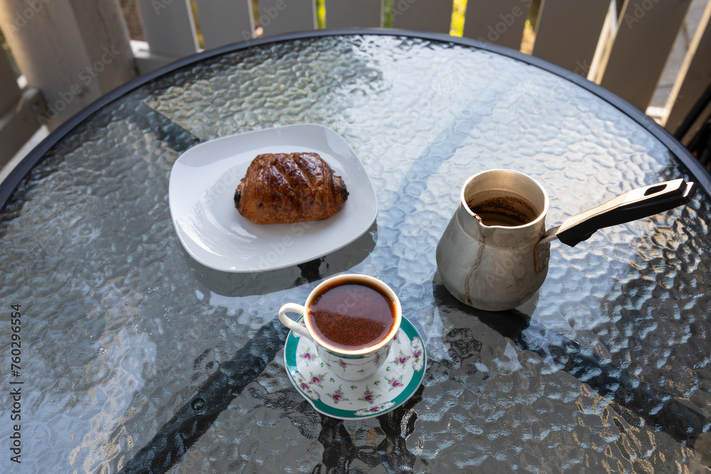 Armenian - Turkish coffee from traditional coffee pot jazzve - cezve ...