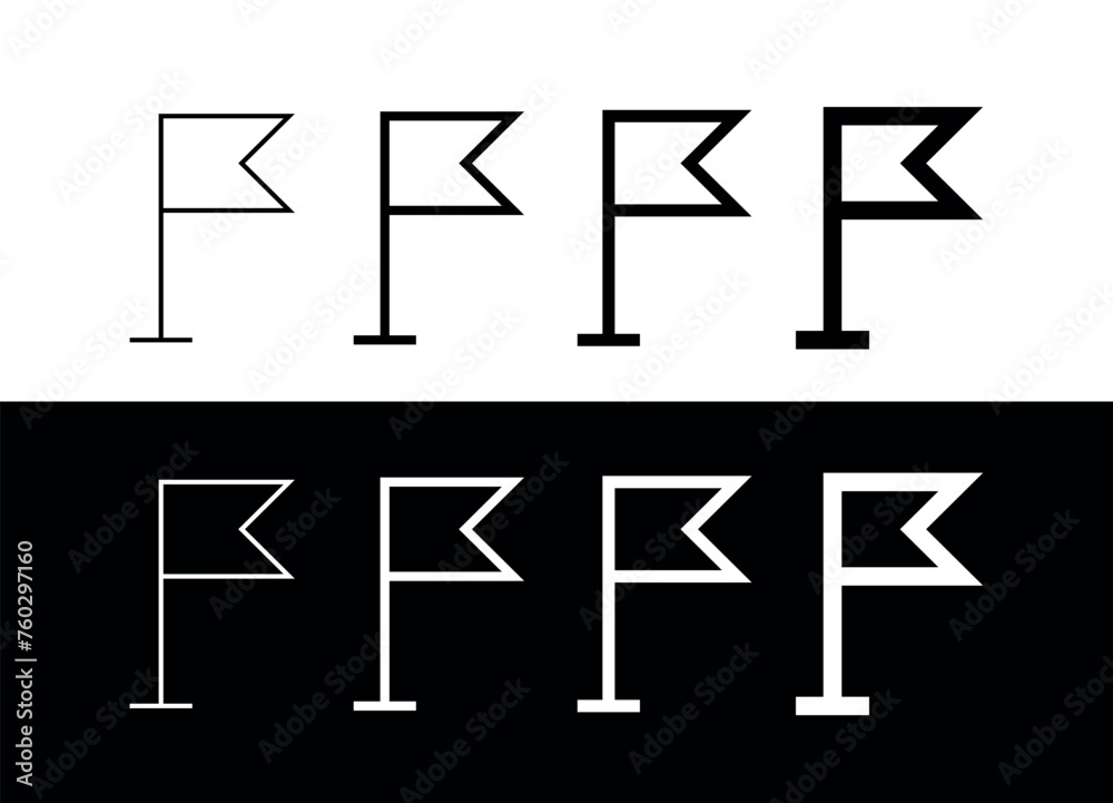 Flag icon. Location marker. Object location symbol. Mark on the map ...