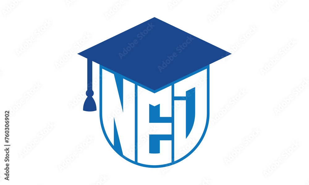 NED initial letter academic logo design vector template. school college ...