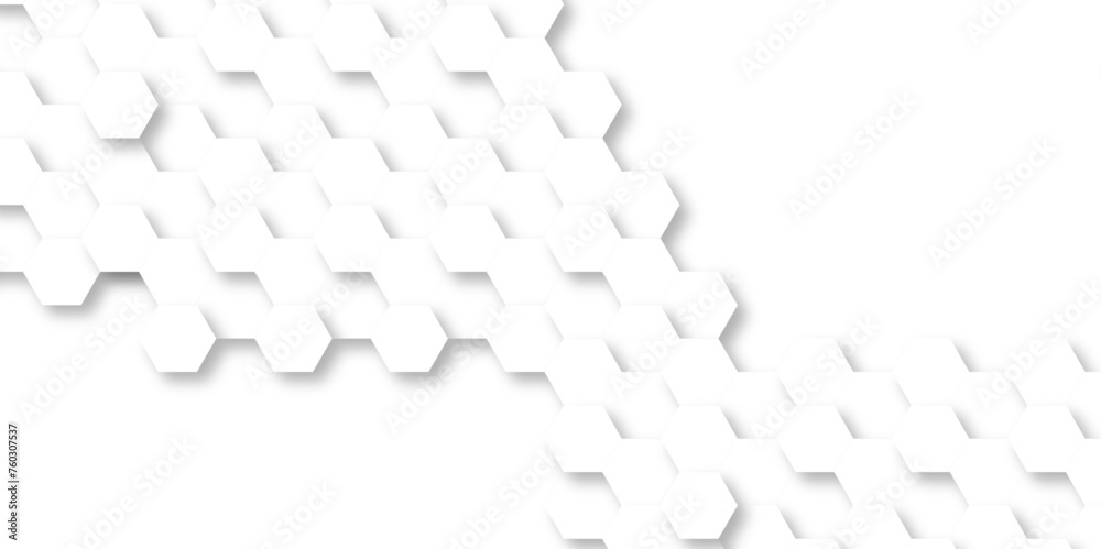 Abstract white background with hexagons pattern. White abstract vector ...