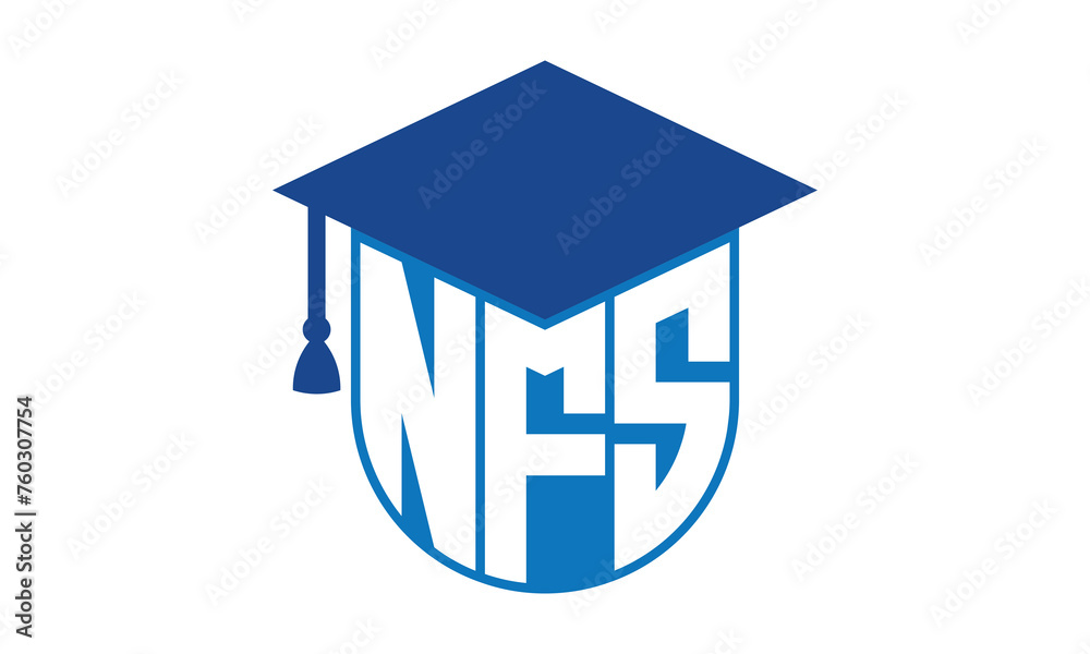 NFS initial letter academic logo design vector template. school college ...