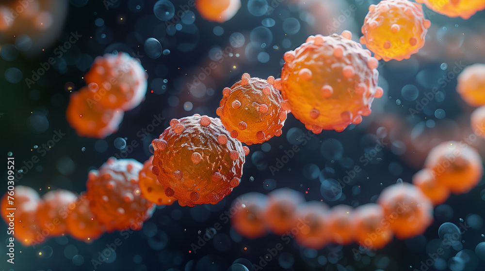 Streptococcus spp . Microscopic view of bacterial cell . Chain of cocci ...