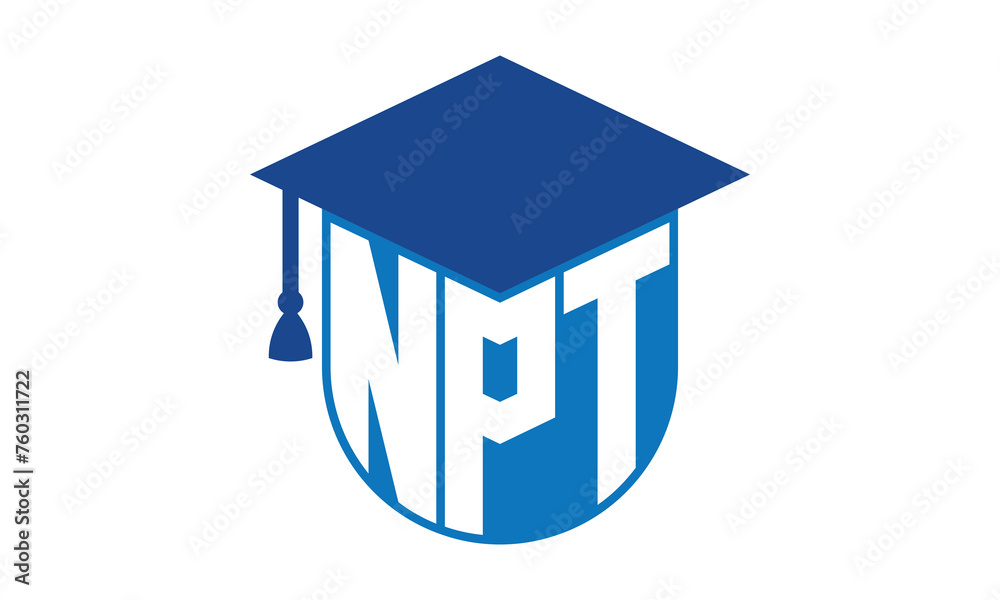 NPT initial letter academic logo design vector template. school college ...