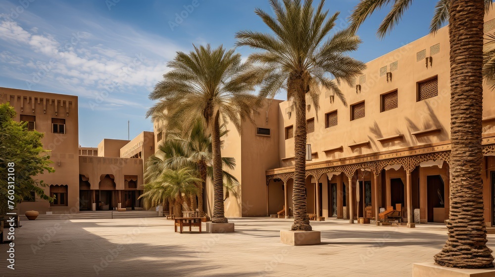 history dubai museum building illustration culture artifacts, heritage ...
