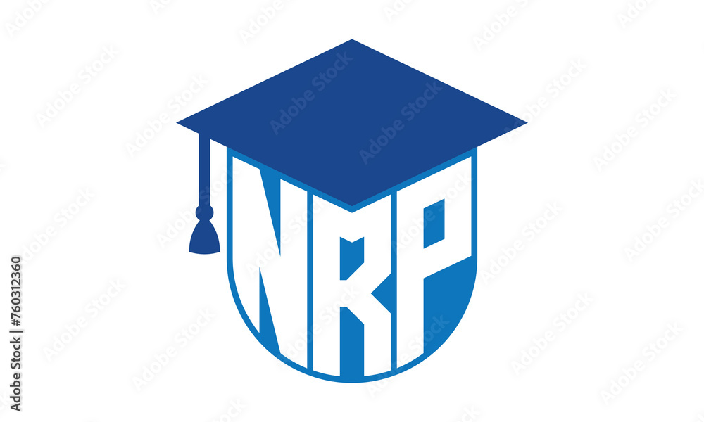 NRP initial letter academic logo design vector template. school college ...