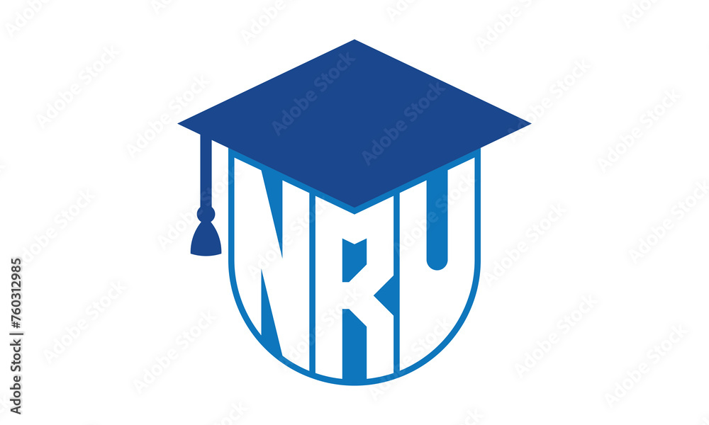 NRU initial letter academic logo design vector template. school college ...