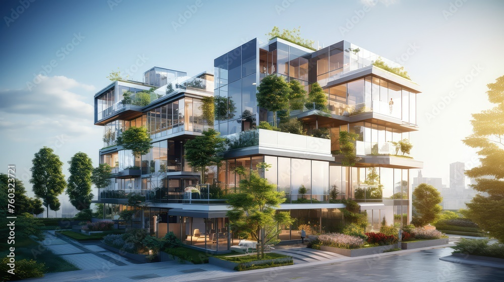 windows exterior condominium building illustration facade entrance ...