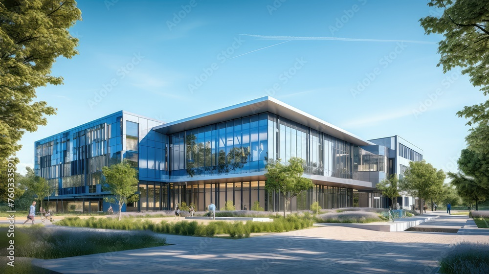 structure architectural school building illustration campus education ...