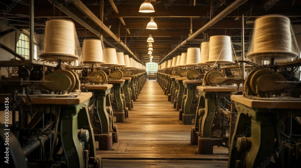 weaving machinery textile mill illustration knitting dyeing, sewing ...