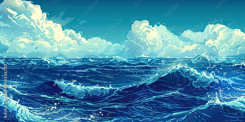 Ocean background, video game style graphics oceans level design ...