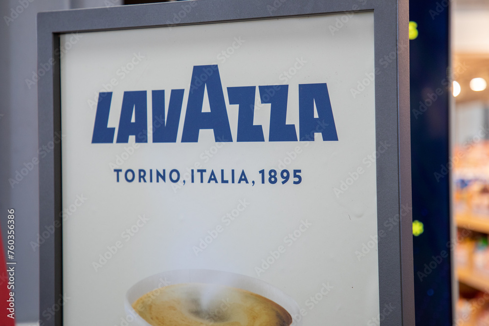 Lavazza torino logo brand chain and text sign on wall coffee shop ...
