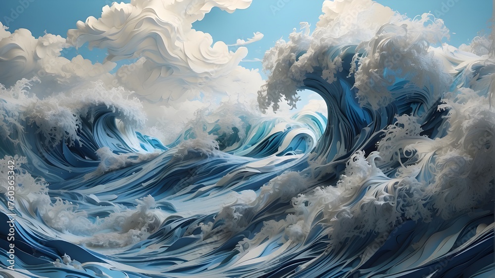 the sight of a large iceberg crashing into the stormy sea from a ...