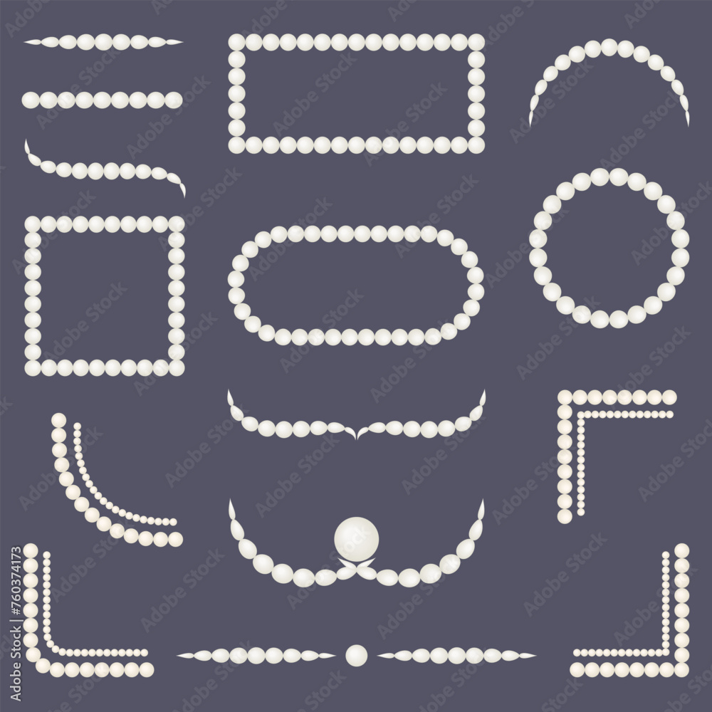 Pearl dividers set and frames collection Design elements for mobile ...