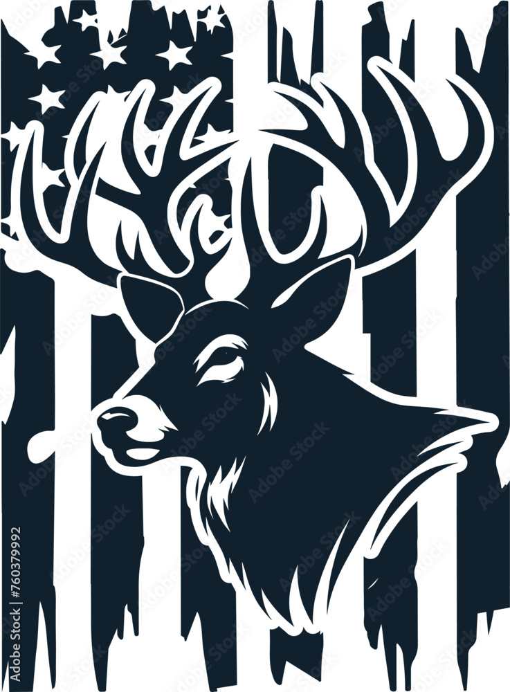 Deer Flag Svg, Deer Hunt Flag Svg, Hunting Flag Svg, Nature deer Svg ...