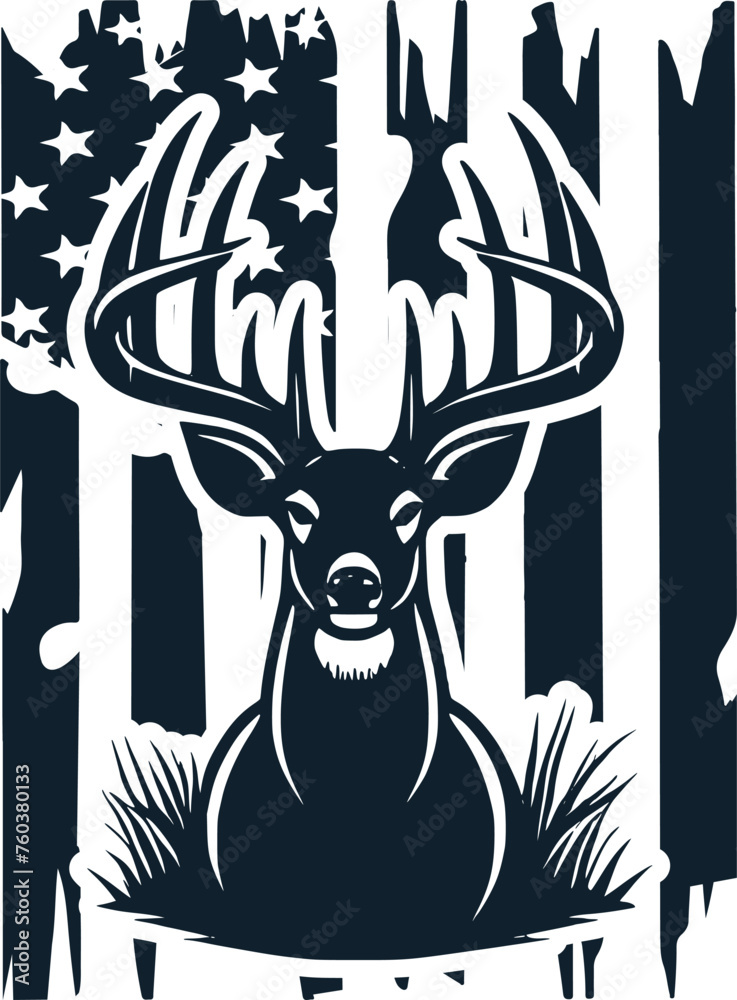 Deer Flag Svg, Deer Hunt Flag Svg, Hunting Flag Svg, Nature deer Svg ...