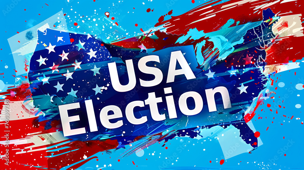 Artistic representation of the USA Election 2024 with a dynamic and ...