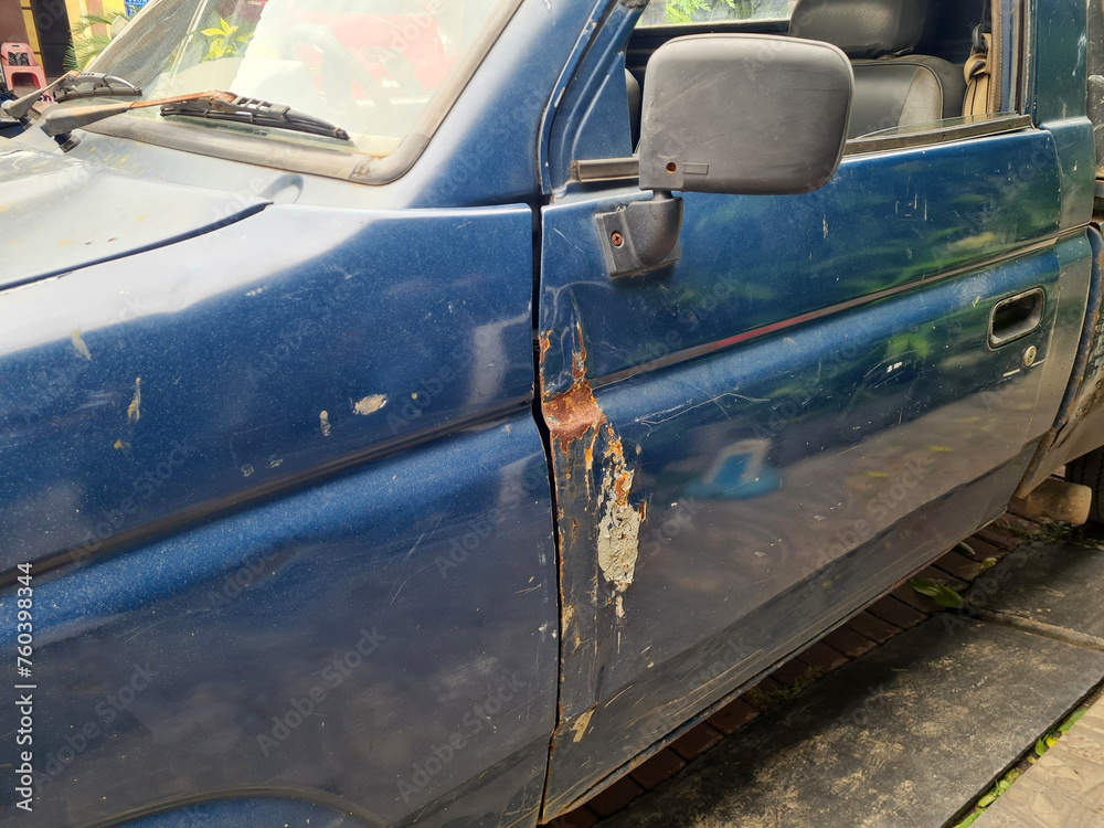 damaged and peeling car paint surfaces due to age and incorrect paint ...