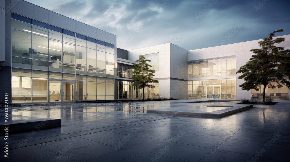 library entry school building illustration cafeteria gymnasium ...