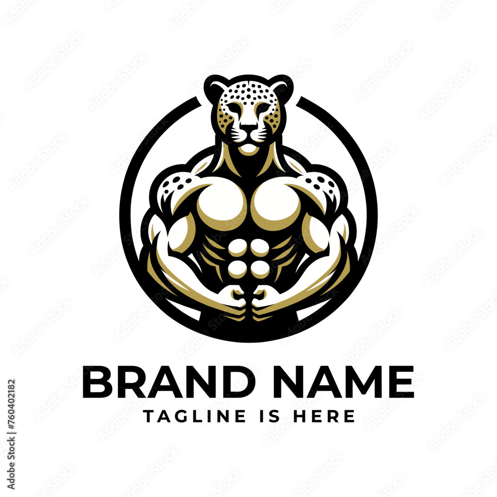 Muscular leopard logo: Signifies strength, agility, and fierceness ...