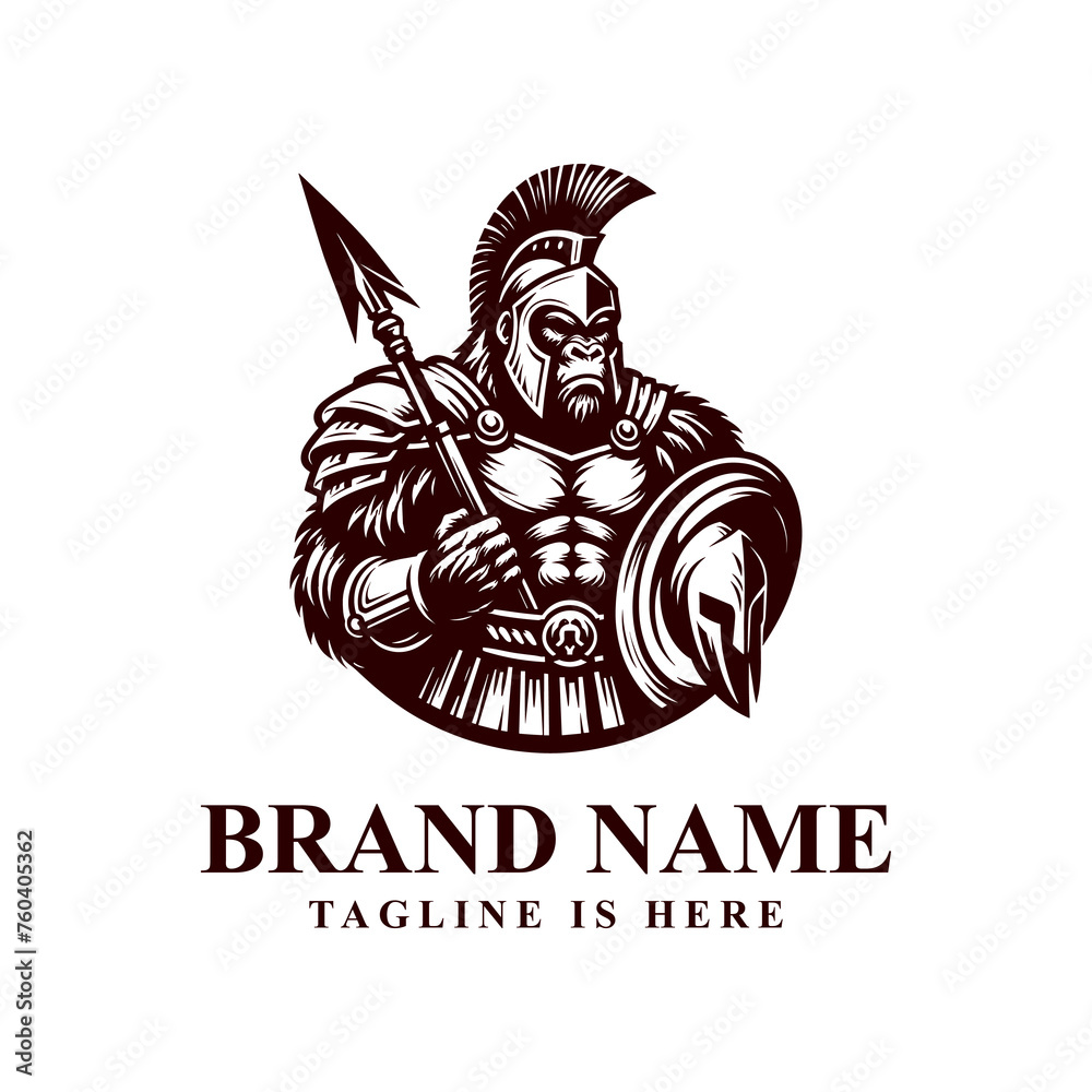 Gorilla Spartan logo: Epitomizes power, resilience, and tenacity ...
