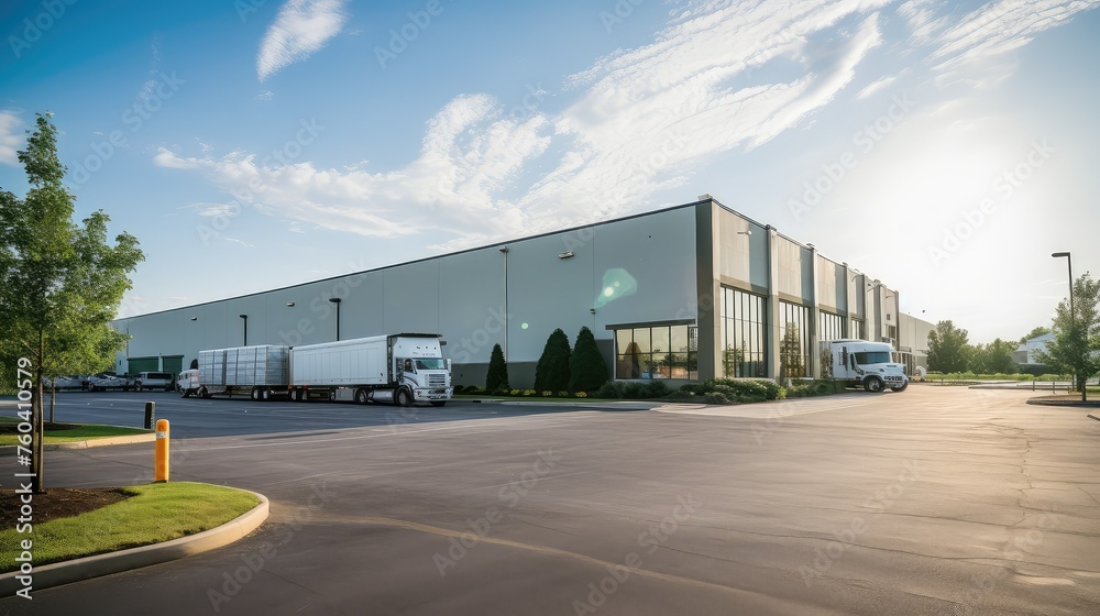 logistics commercial warehouse building illustration distribution ...