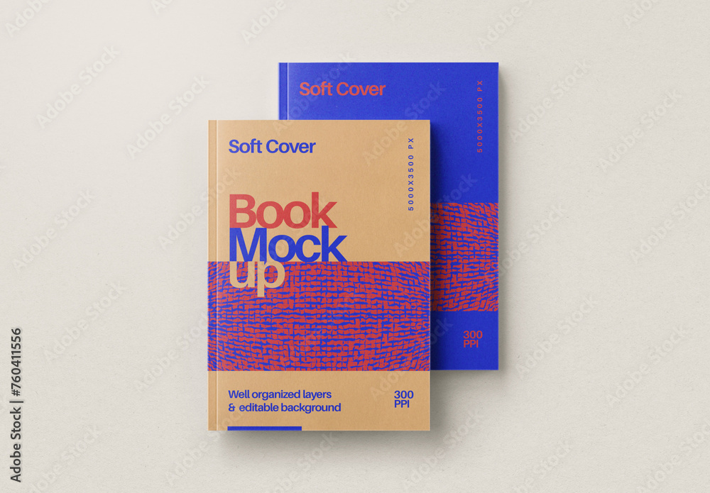 Soft Book Cover Mockup Stock Template | Adobe Stock