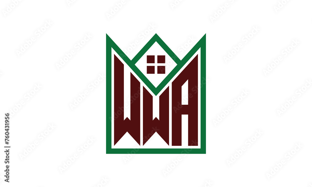 WWA initial letter real estate builders logo design vector ...