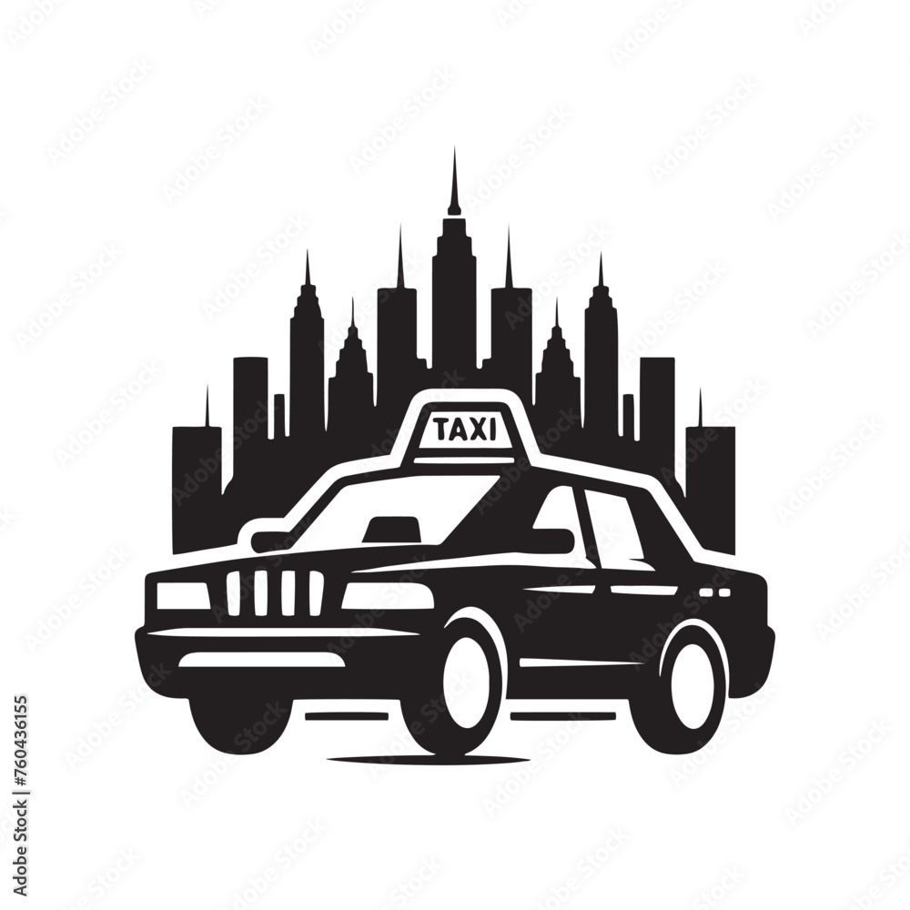 City Cab: Taxi Silhouette Vector Collection for Urban Transport Designs ...