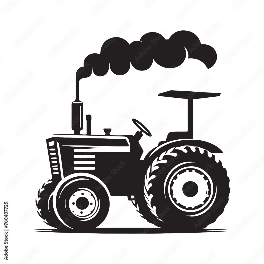 Farm Workhorses: Tractor Silhouette Vector for Agricultural Designs and ...